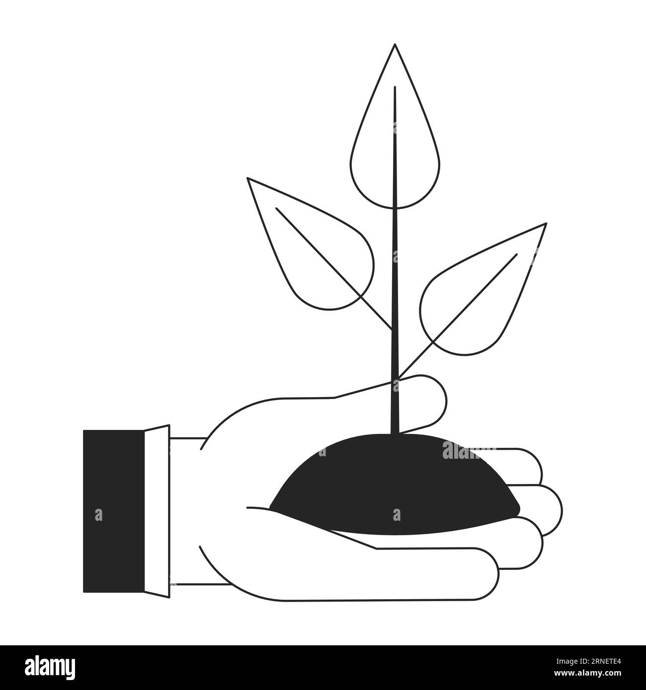 Hand holding plant icon animation hi-res stock photography and images ...
