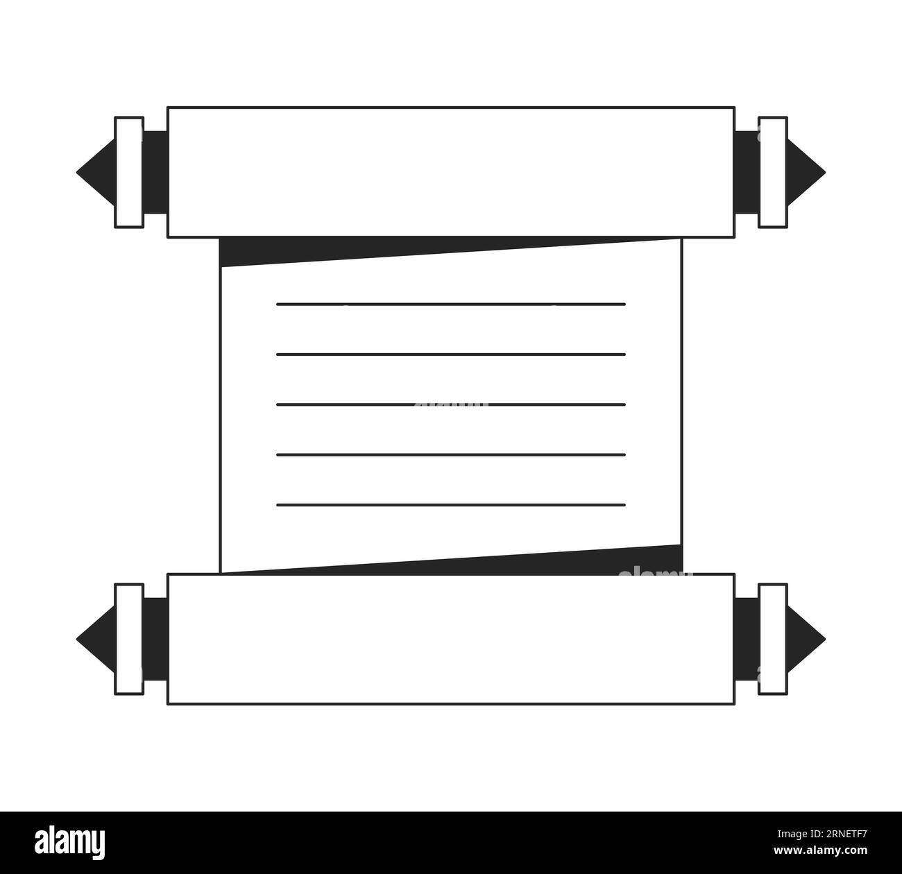 Ancient Manuscript Flat Monochrome Isolated Vector Object Stock Vector