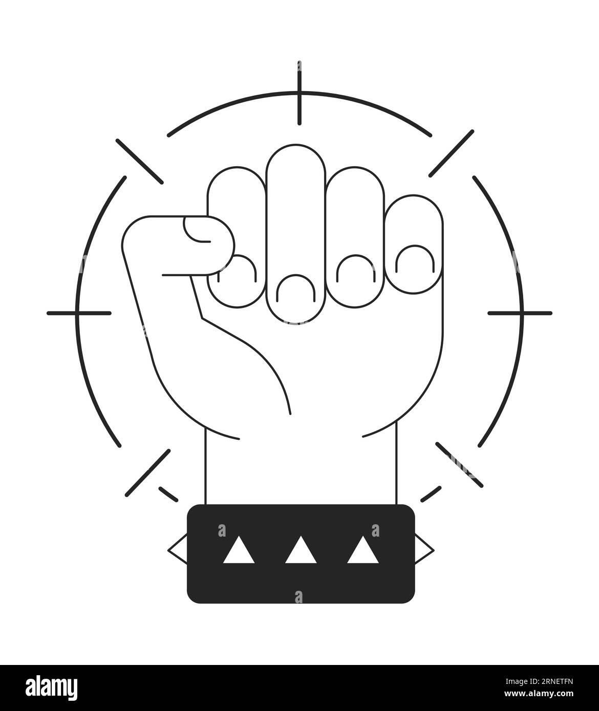 Clenching Hand Flat Monochrome Isolated Vector Object Stock Vector Image And Art Alamy