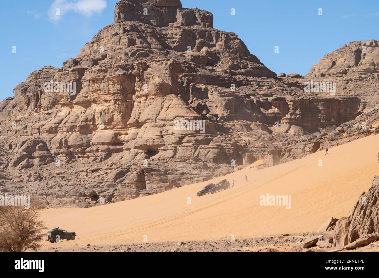 view in the Sahara desert of Tadrart rouge tassili najer in Djanet City ...