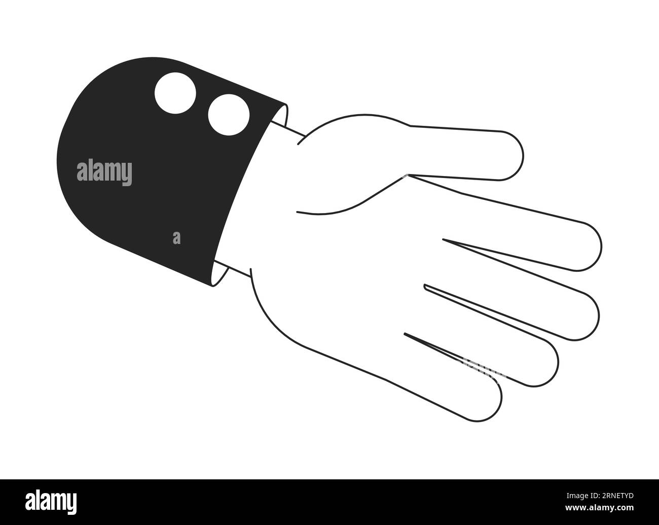 Human outstretched hand bw concept vector spot illustration Stock ...