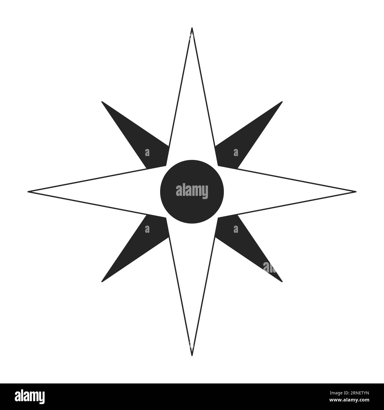 Compass rose showing direction flat monochrome isolated vector object ... Compass rose showing direction flat monochrome isolated vector object ...
