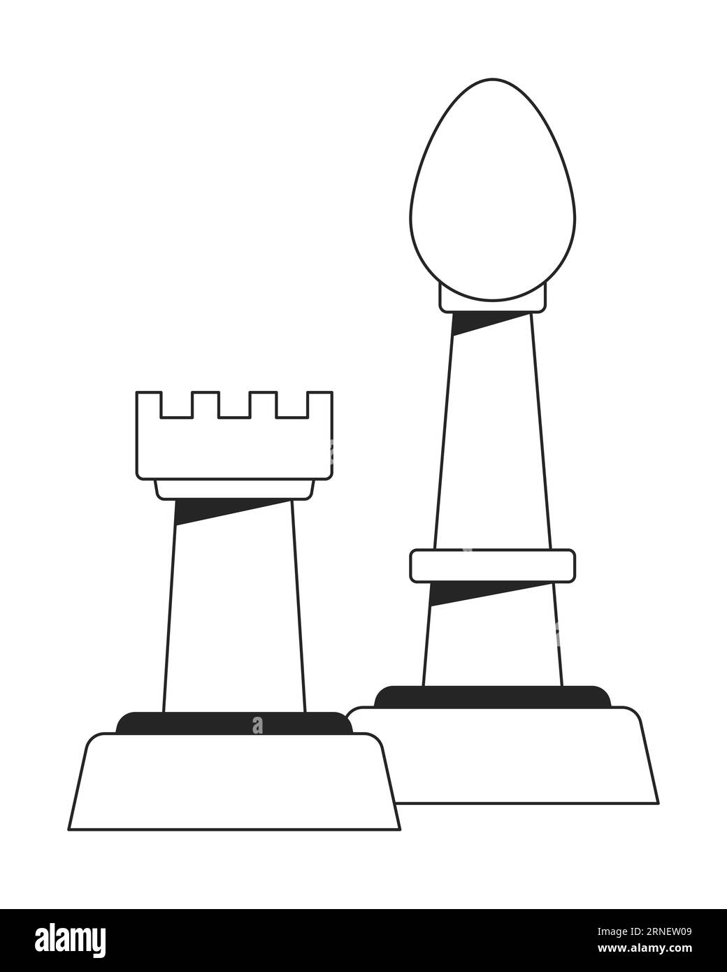 Chess Pieces Flat Monochrome Isolated Vector Object Stock Vector Image