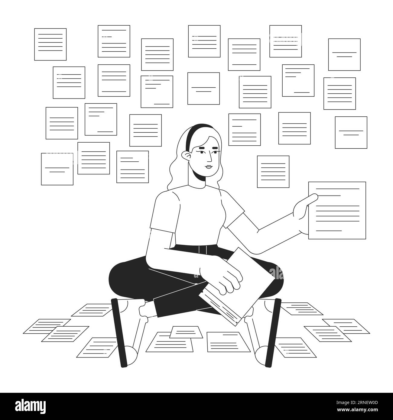 Woman remember illustration Cut Out Stock Images & Pictures - Alamy