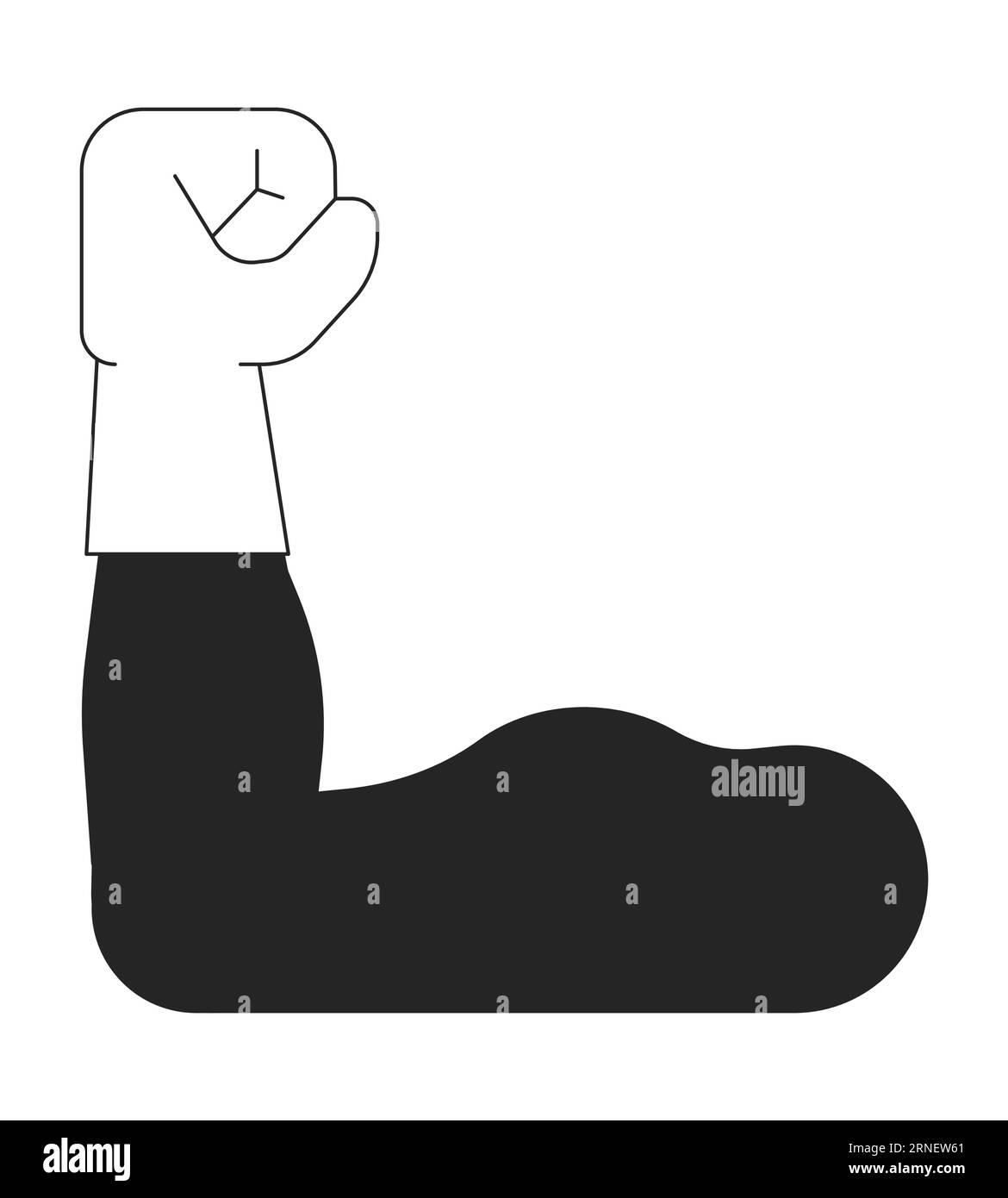 Showing Muscles Flat Monochrome Isolated Vector Object Stock Vector