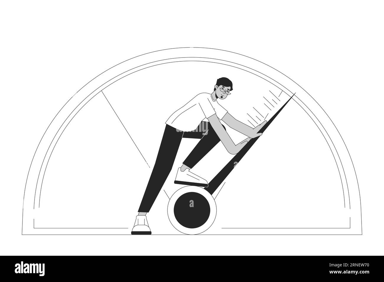 Full potential achive bw concept vector spot illustration Stock Vector ...