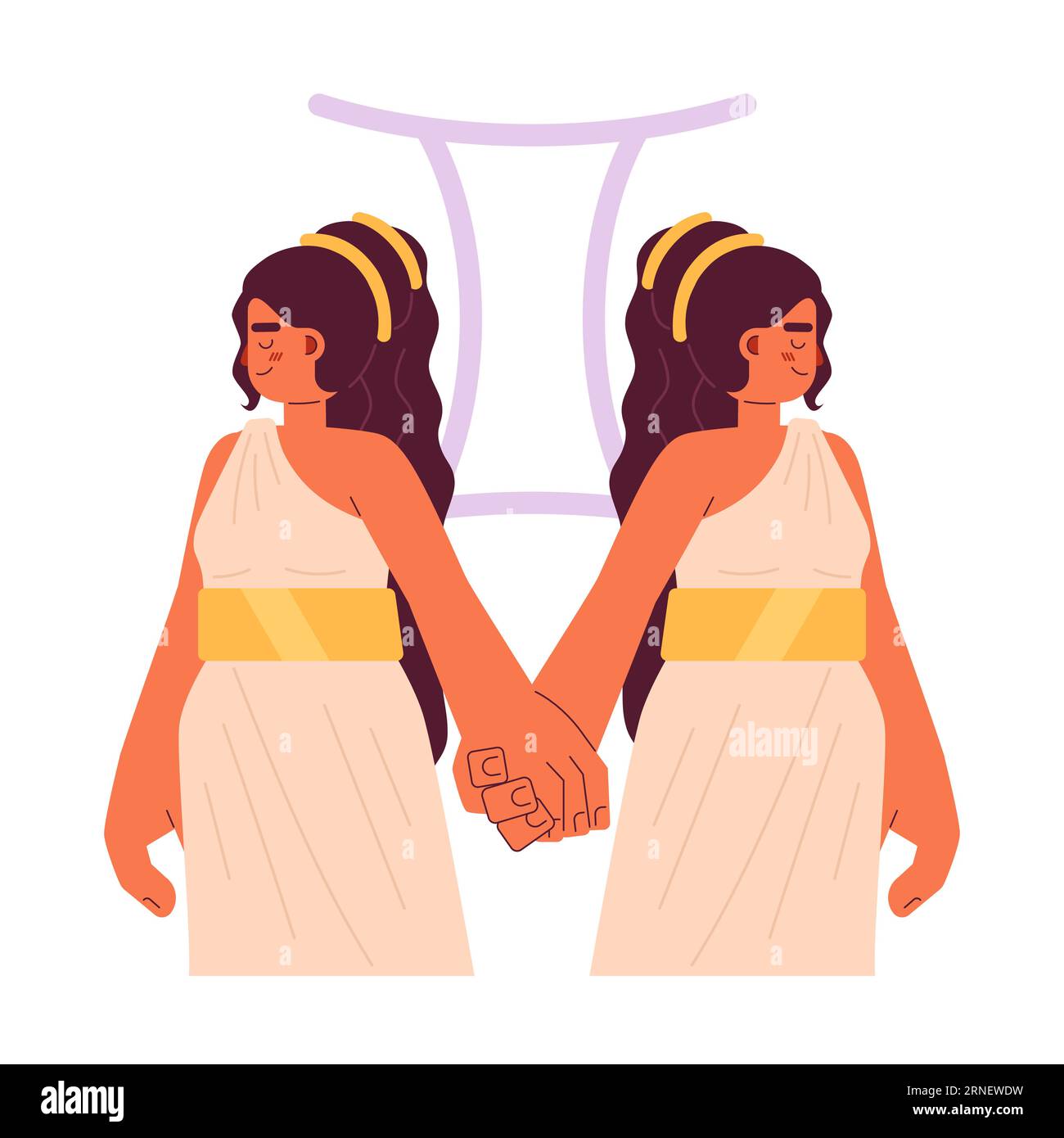 Gemini zodiac sign flat concept vector spot illustration Stock Vector ...