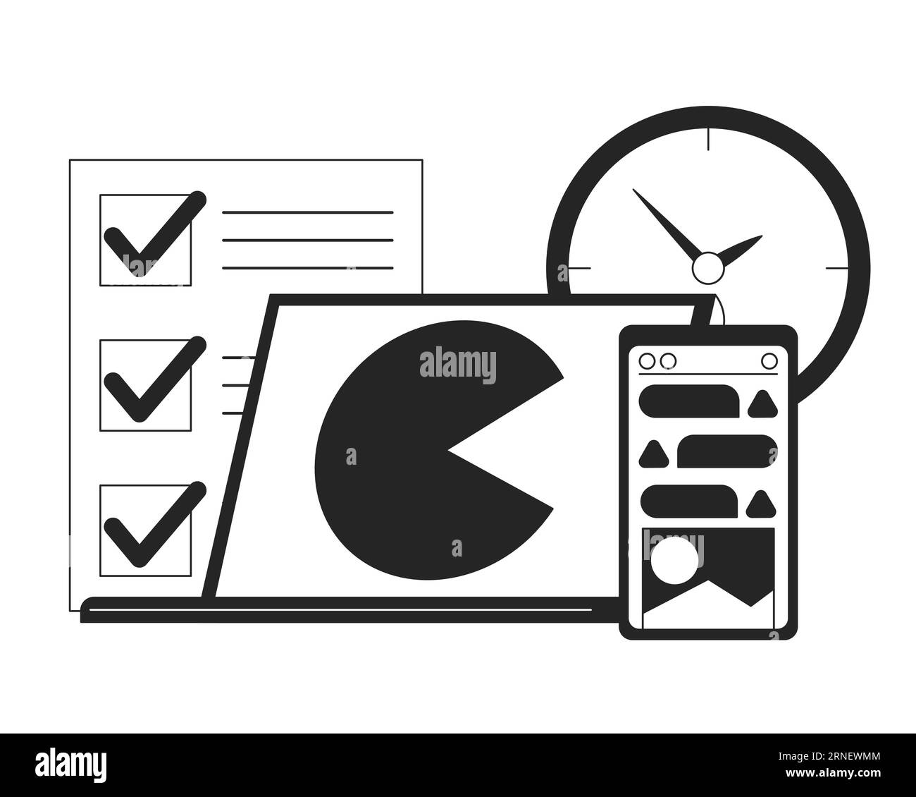Planning tasks bw concept vector spot illustration Stock Vector Image & Art - Alamy