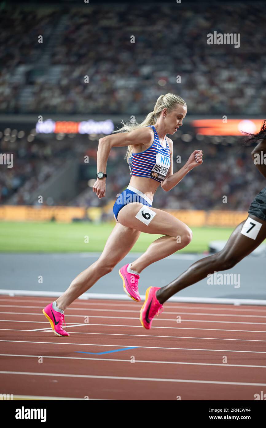 Keely Hodgkinson participating in the 800 meters at the World Athletics ...