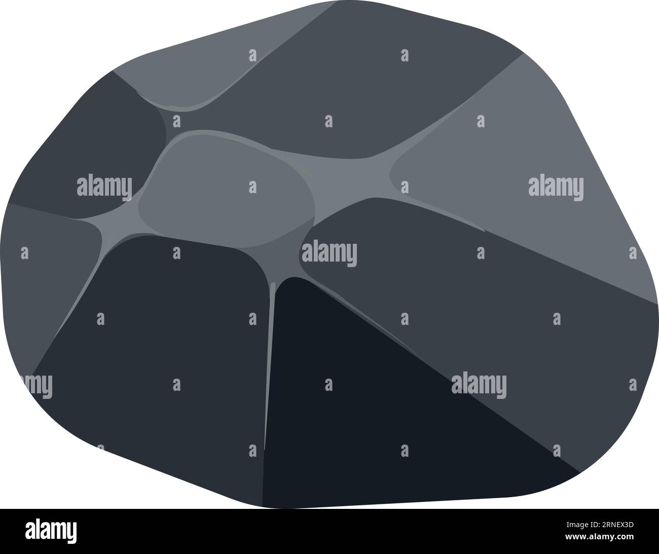 Polygonal stone. Cartoon coal icon. Graphite rock Stock Vector Image ...