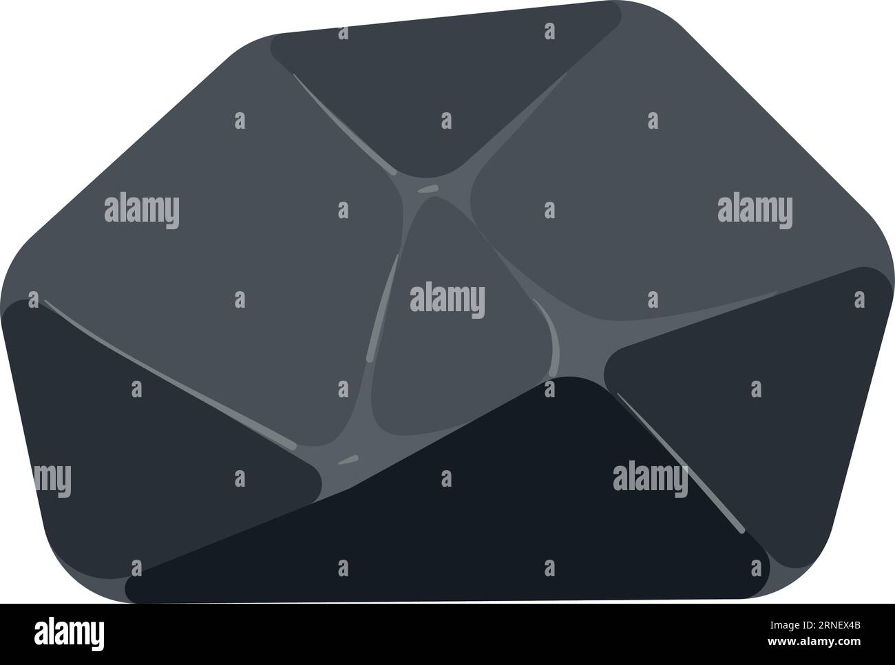 Graphite rock. Polygonal stone. Cartoon game element Stock Vector Image ...