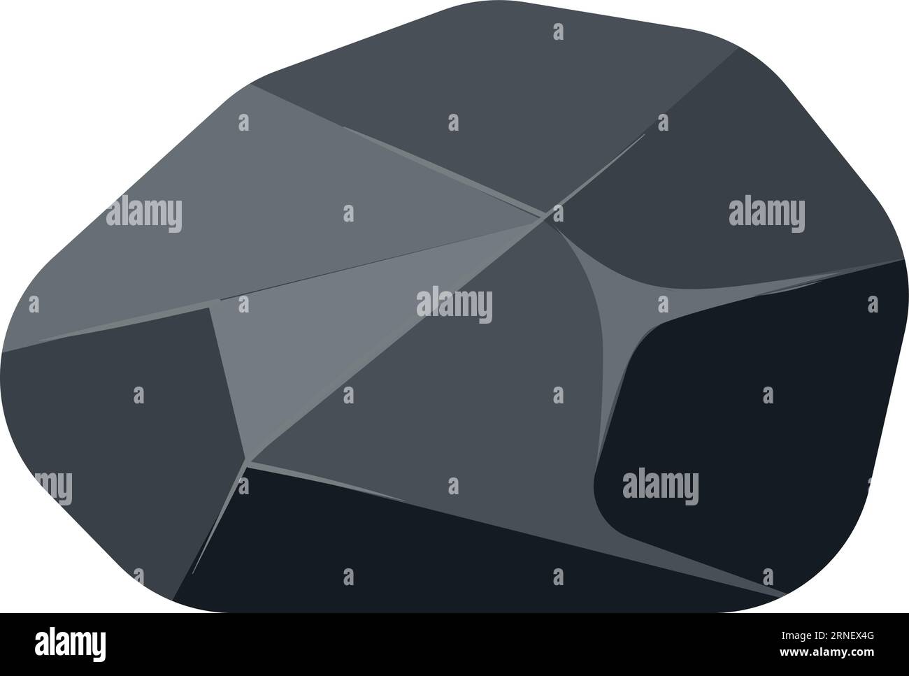 Coal boulder. Cartoon game stone. Rock element Stock Vector Image & Art ...