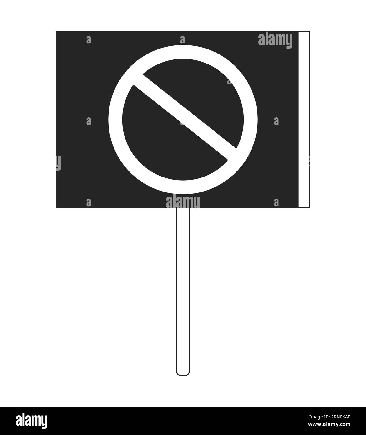 Prohibition sign on poster flat monochrome isolated vector object Stock ...