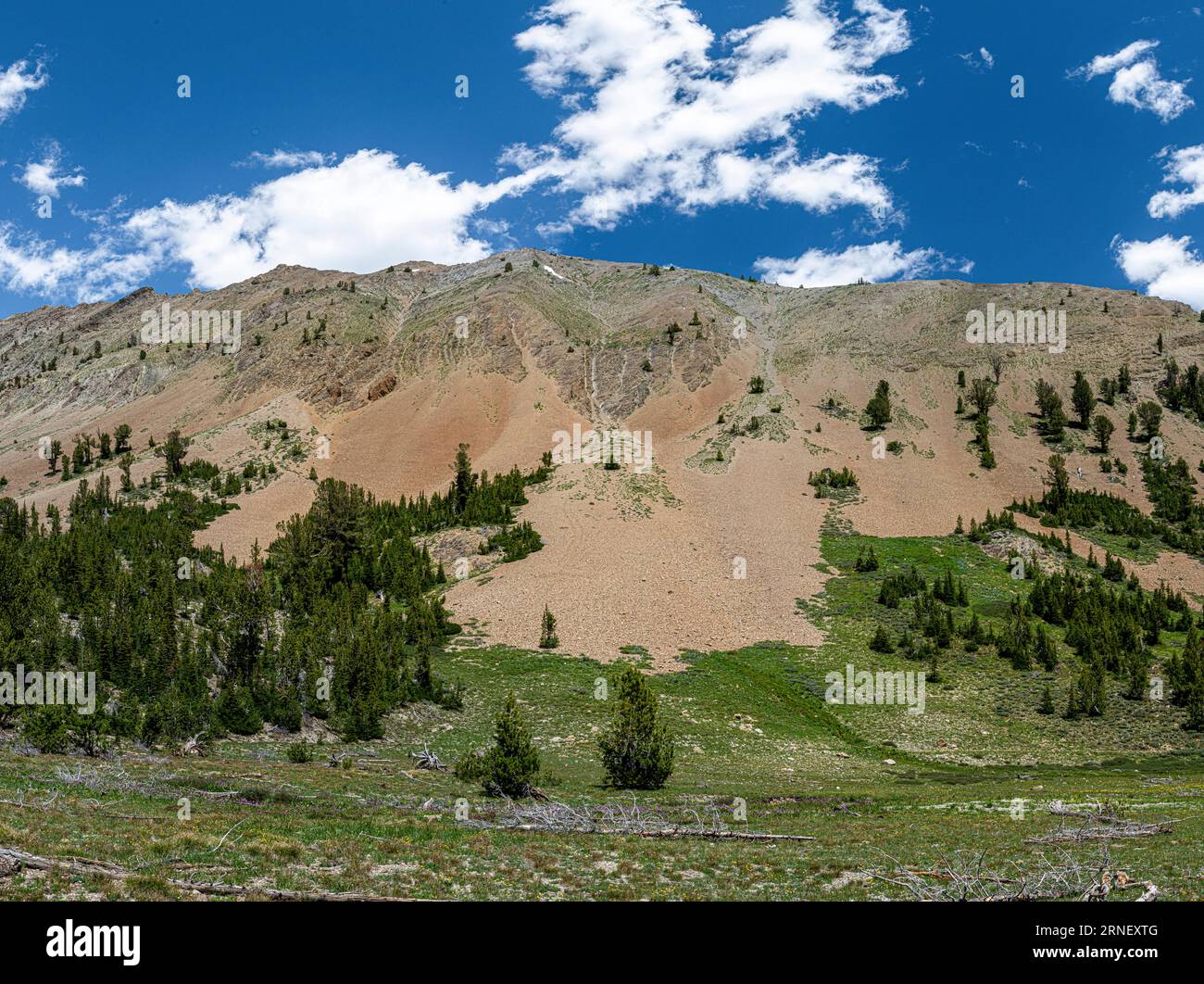 Talus slopes in the Sawtooth Mountain area of Idaho, showing erosion of ...