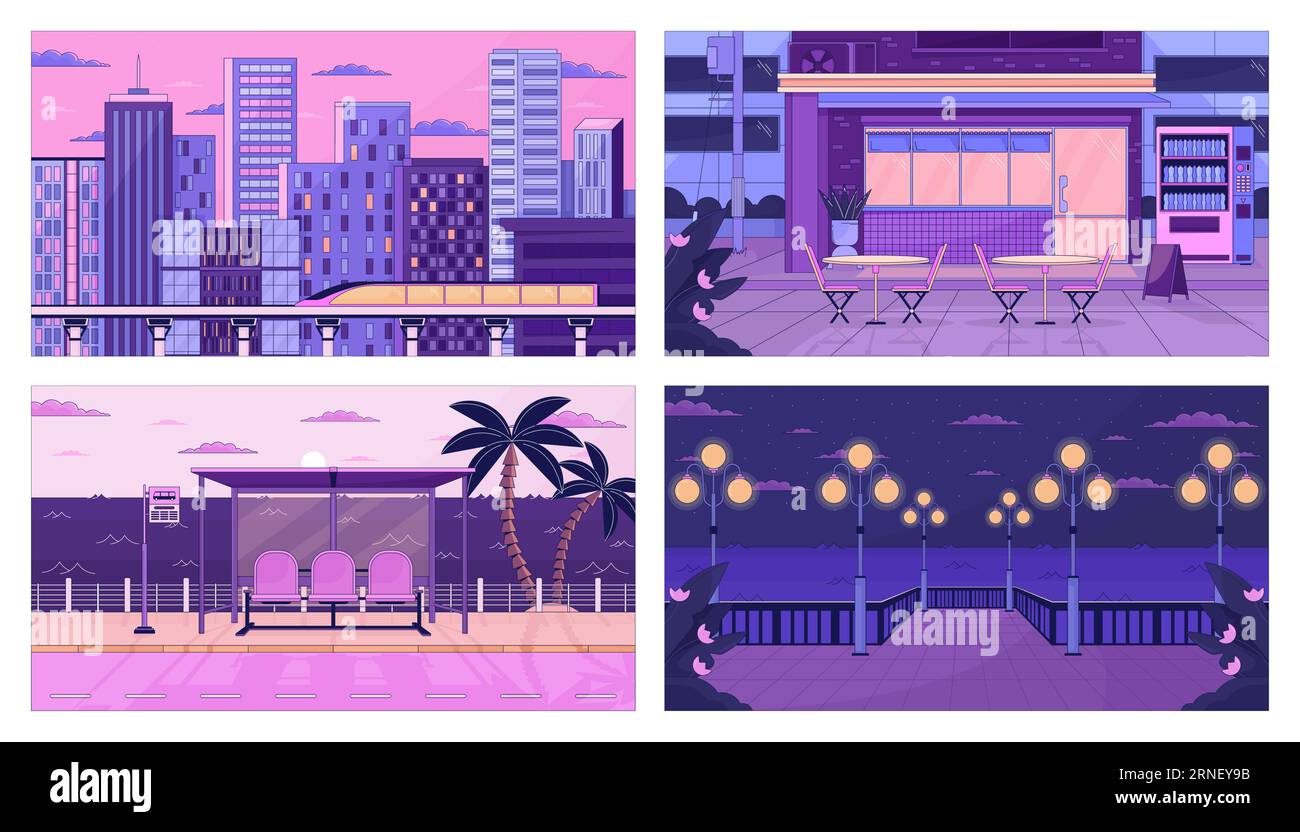 Waterfront cityscape dusk Cut Out Stock Images & Pictures - Alamy