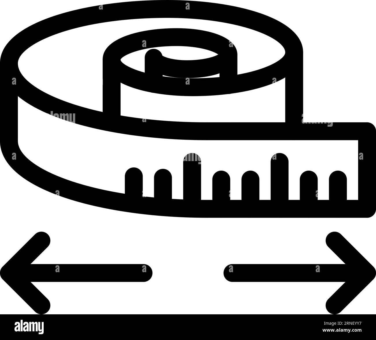Measurement Tape Linear Icon Tailor Tool Symbol Stock Vector Image