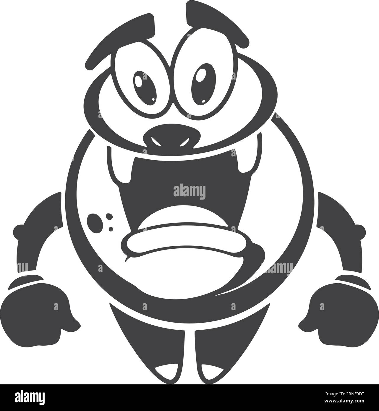 Scary monster mascot. Black funny character icon Stock Vector Image ...