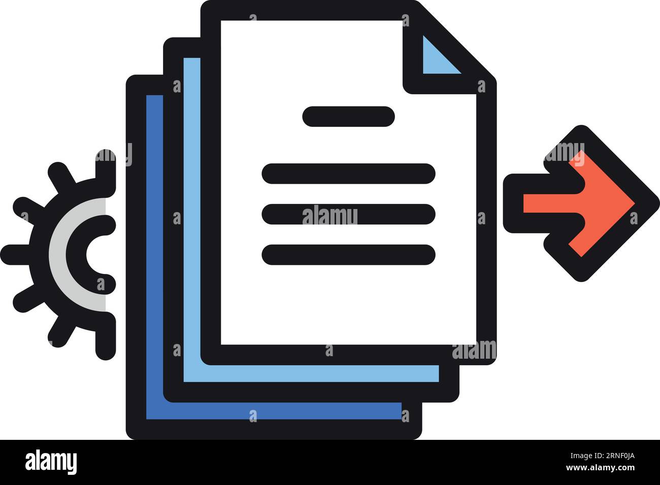 Documents interface icon outline Cut Out Stock Images & Pictures - Alamy