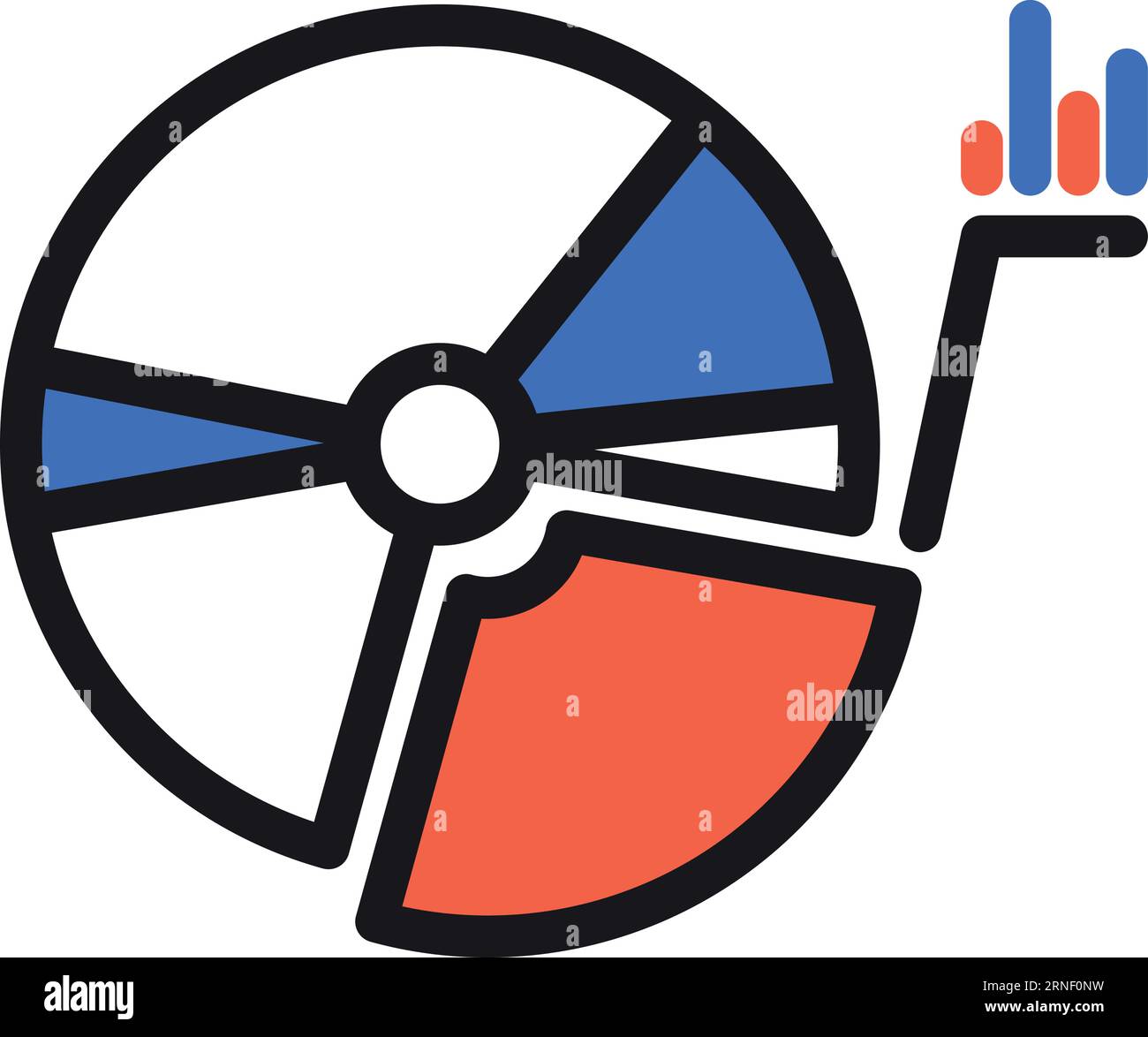 Pie chart icon. Data statistics. Color infographic symbol Stock Vector ...