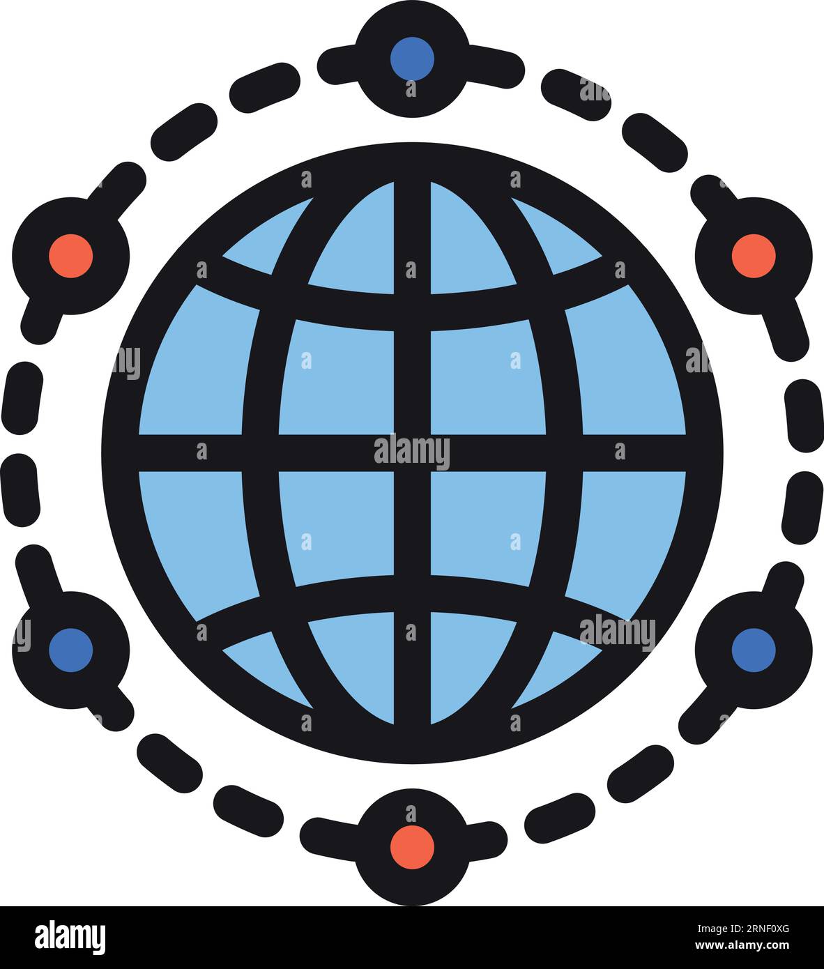 Global connections color icon. World communications Stock Vector Image ...