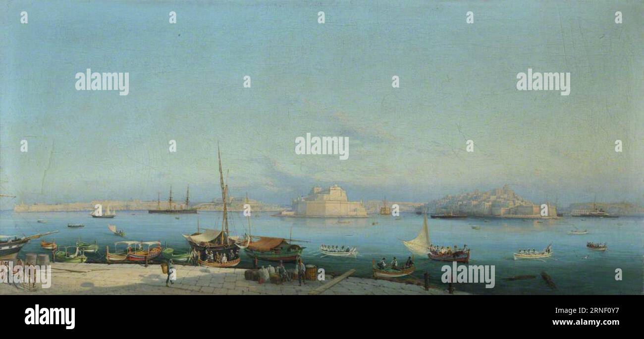 The Mediterranean fleet at Malta, June 1876: HMS 'Sultan', 'Hibernia ...