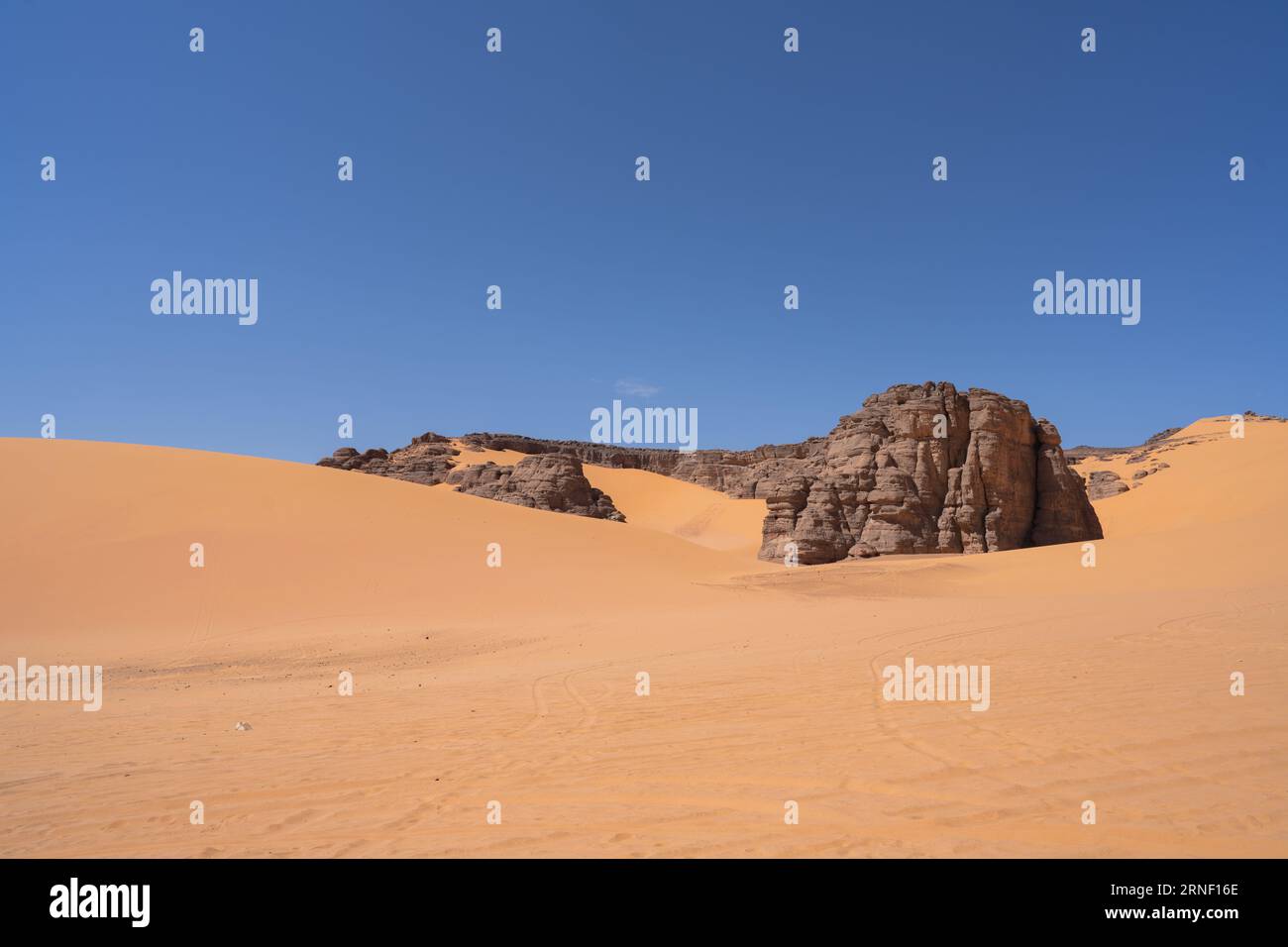 view in the Sahara desert of Tadrart rouge tassili najer in Djanet City ...