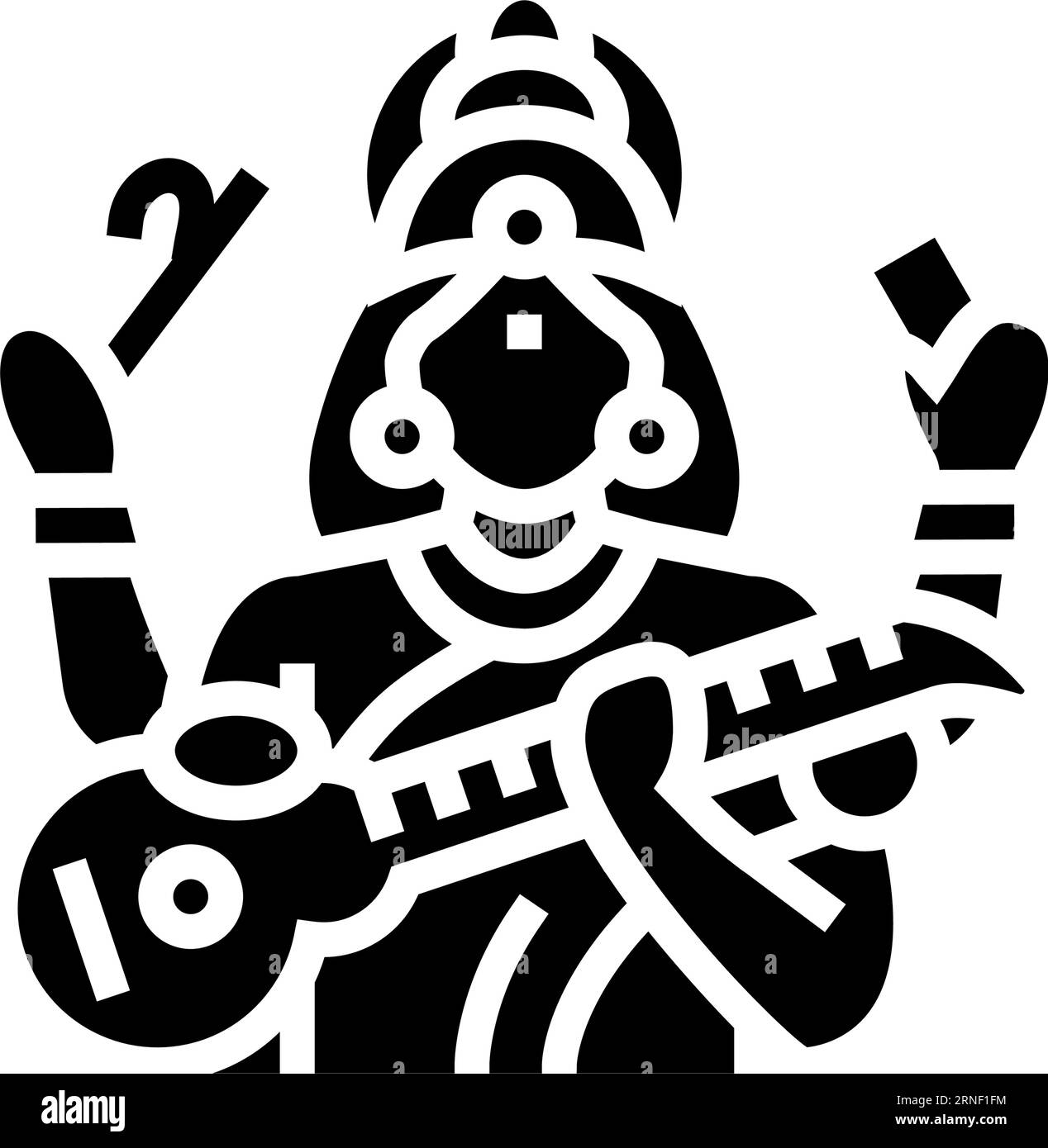 saraswati god indian glyph icon vector illustration Stock Vector Image ...