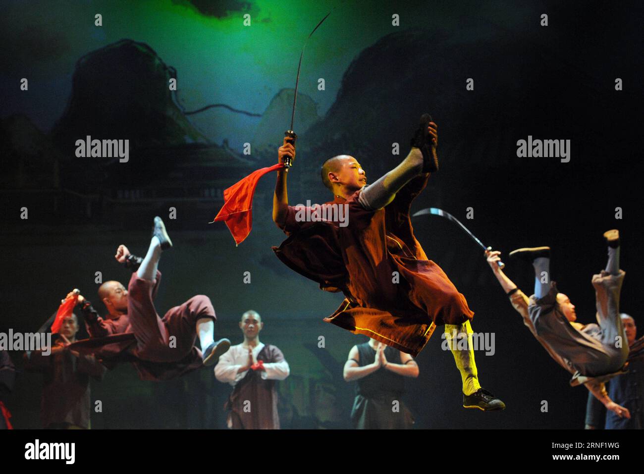 Shaolin monks perform show in hi-res stock photography and images - Alamy