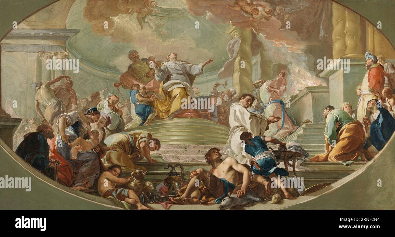 The Dedication of the Temple at Jerusalem by Giacinto Diano Stock Photo ...