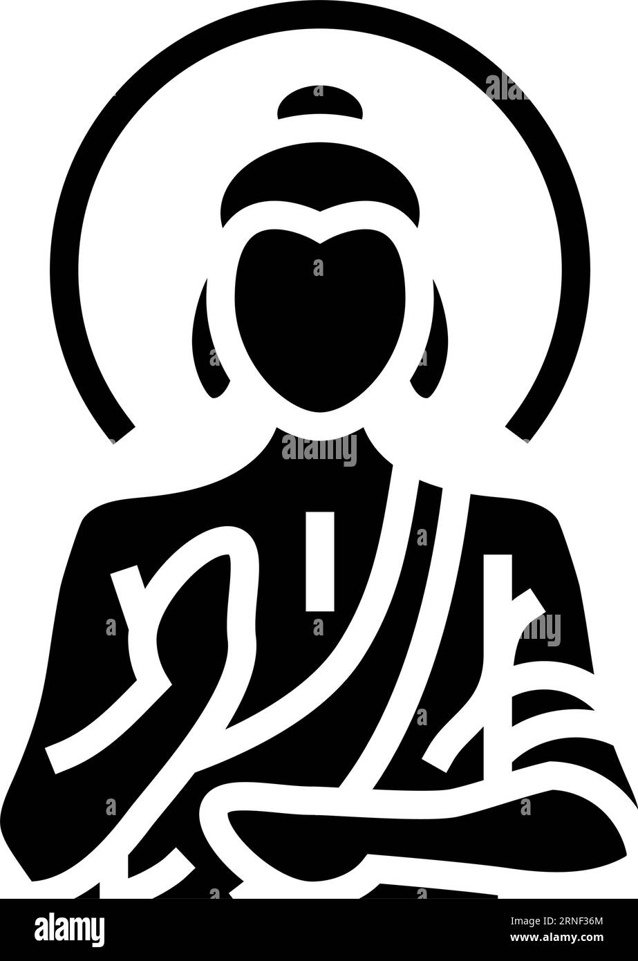 buddha god indian glyph icon vector illustration Stock Vector Image ...