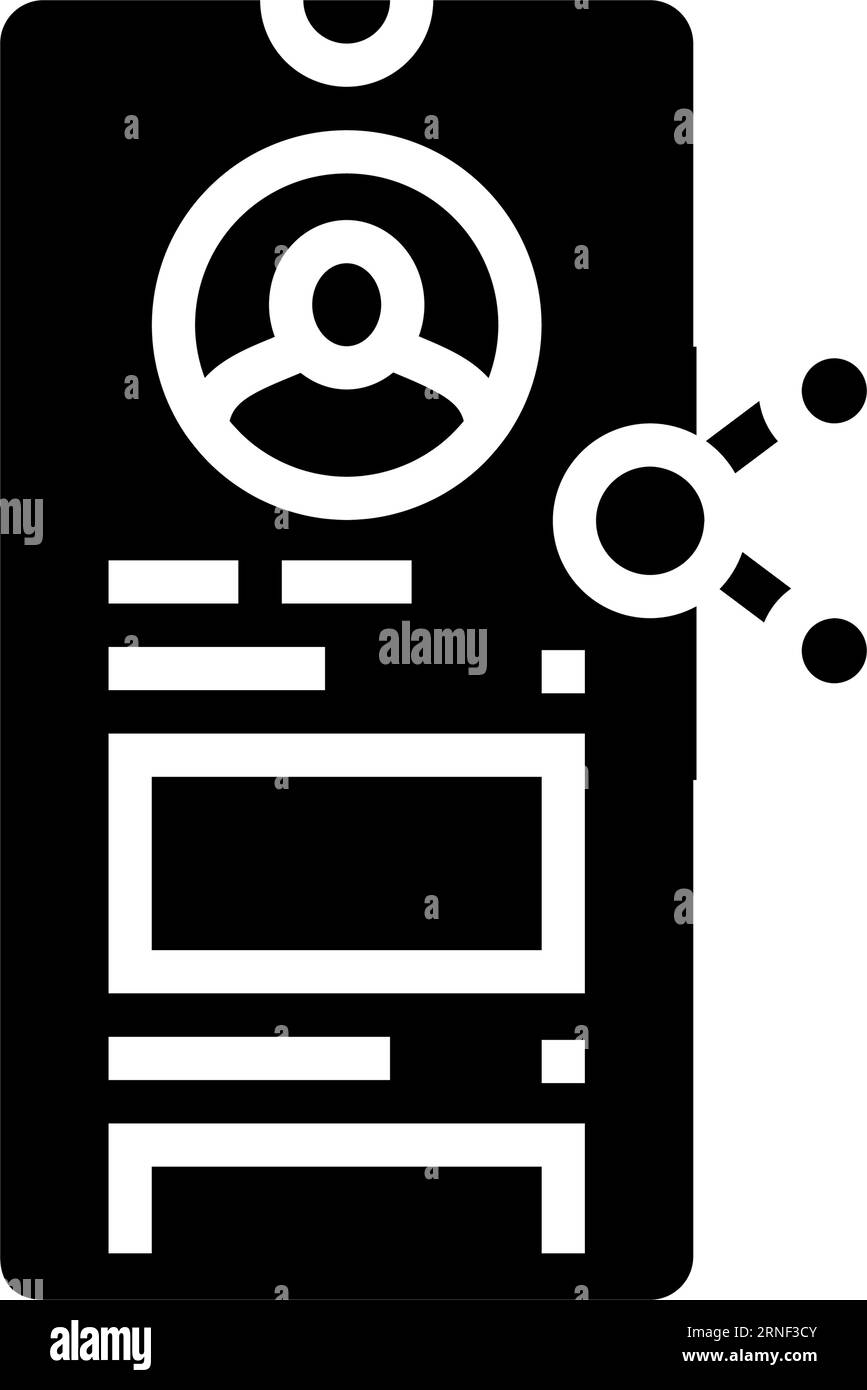 social media profile interview job glyph icon vector illustration Stock ...