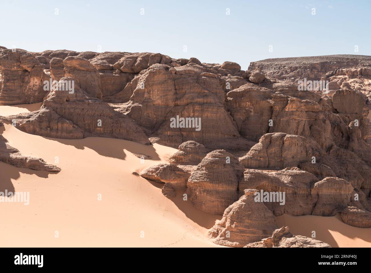 view in the Sahara desert of Tadrart rouge tassili najer in Djanet City ...