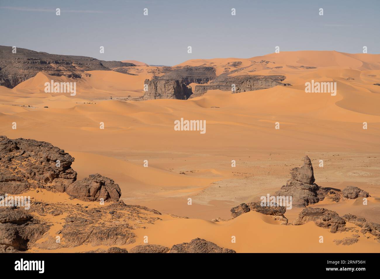 view in the Sahara desert of Tadrart rouge tassili najer in Djanet City ...