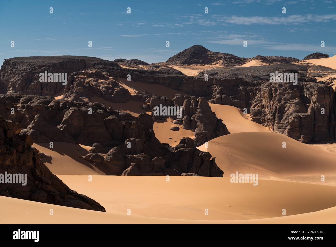 view in the Sahara desert of Tadrart rouge tassili najer in Djanet City ...