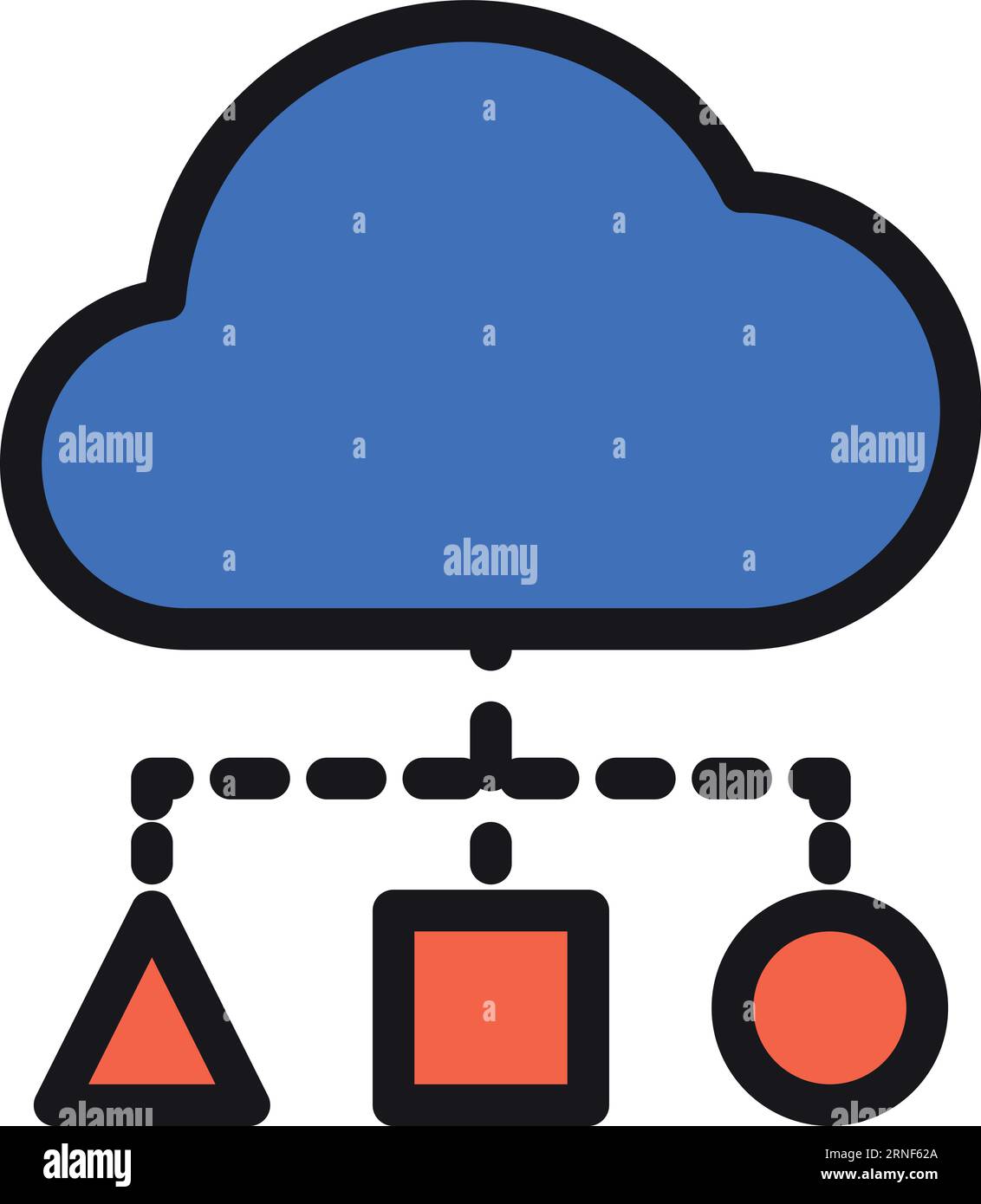 Cloud computing service icon. Color software symbol Stock Vector Image ...
