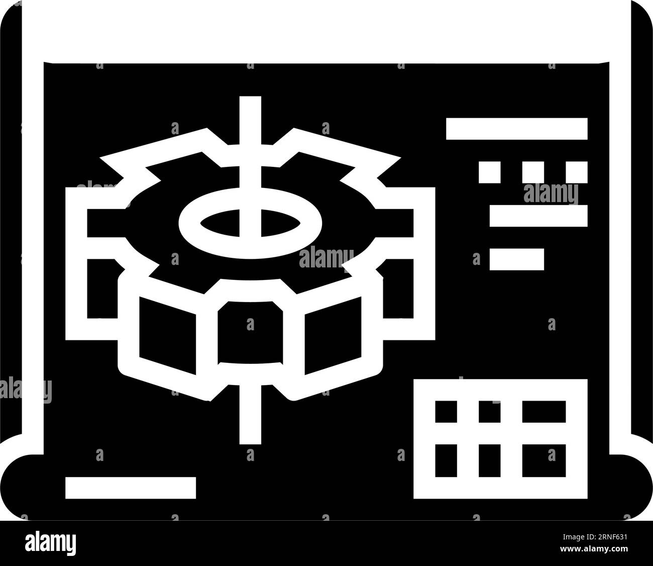 engineering drawing manufacturing engineer glyph icon vector ...