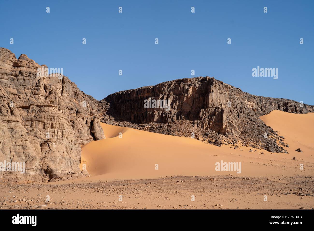 view in the Sahara desert of Tadrart rouge tassili najer in Djanet City ...