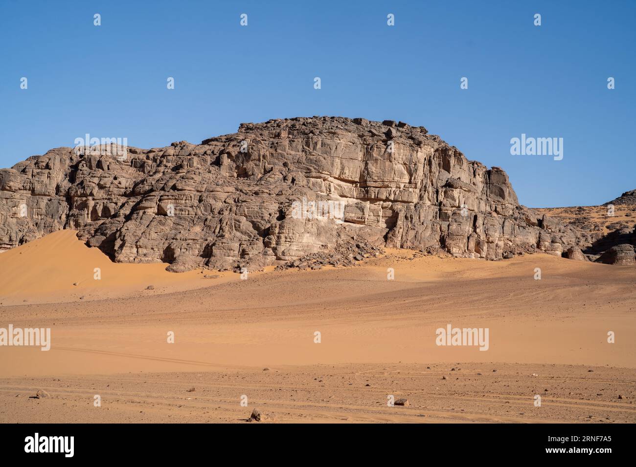 view in the Sahara desert of Tadrart rouge tassili najer in Djanet City ...