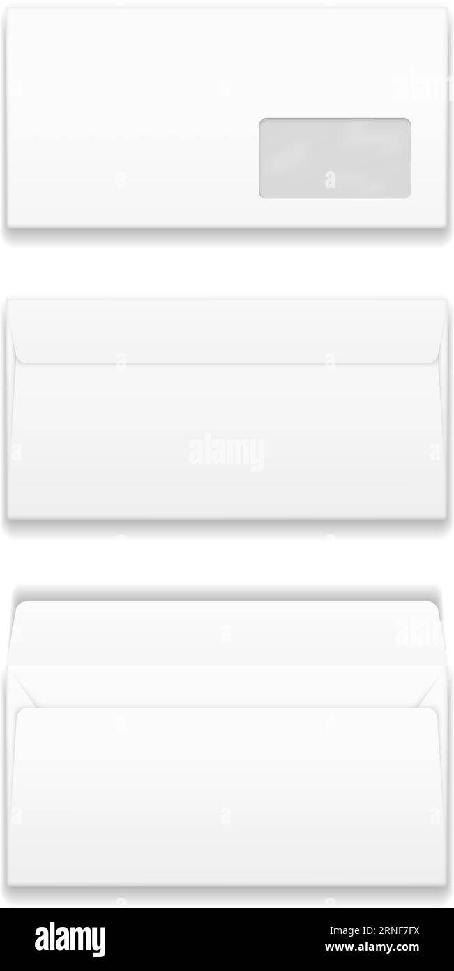 Paper envelope mockup. Front and back side. Blank mail Stock Vector ...