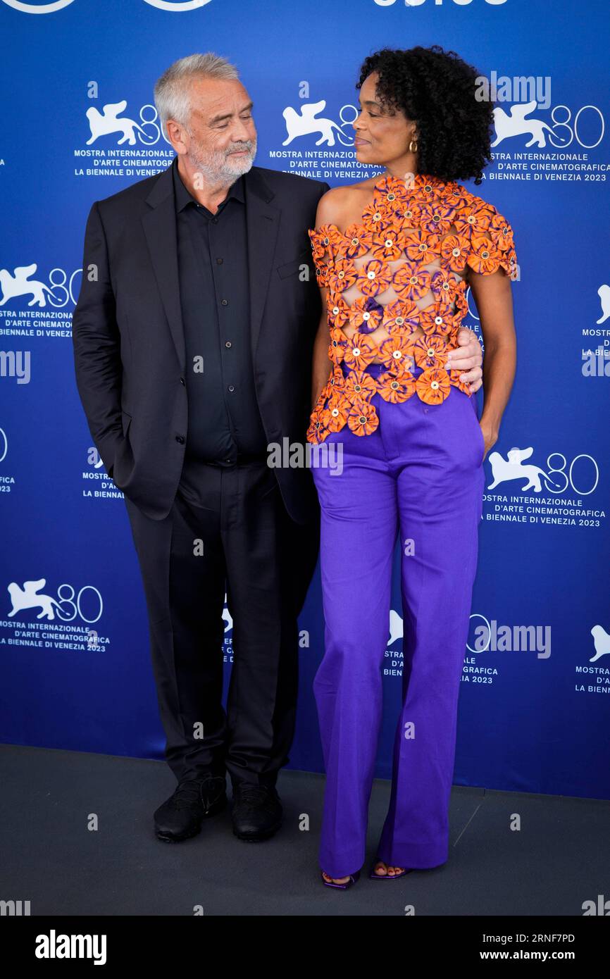 Venice, Italy. 31st Aug, 2023. Luc Besson and Virginie Silla attend a ...