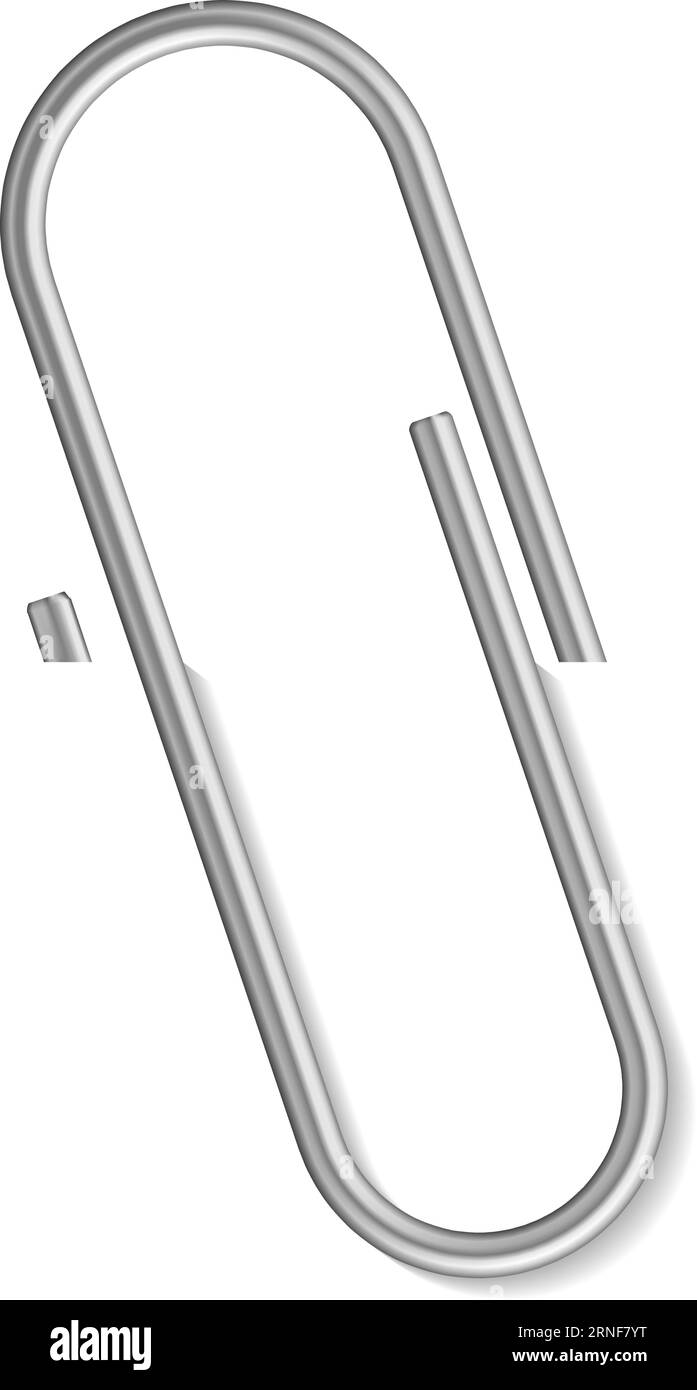 Paper clip mockup. Realistic metal office fastener Stock Vector Image ...