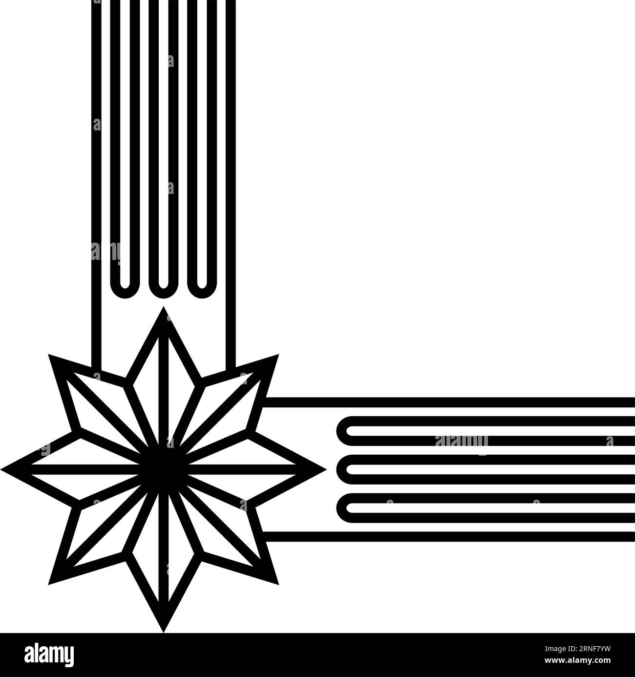 Decorative corner. Geometric star element. Retro border Stock Vector ...