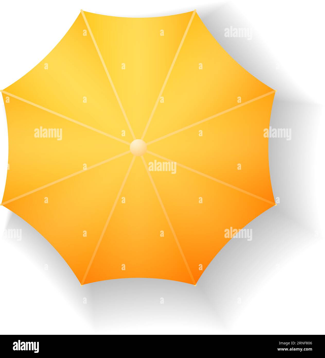Yellow parasol top view. Sunny beach umbrella Stock Vector Image & Art ...