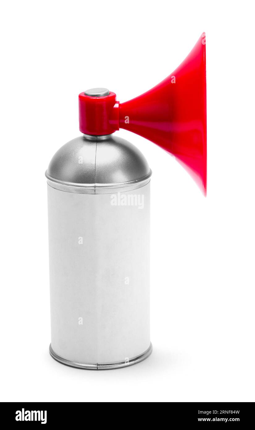 Small Air Horn Can Cut Out on White Stock Photo - Alamy