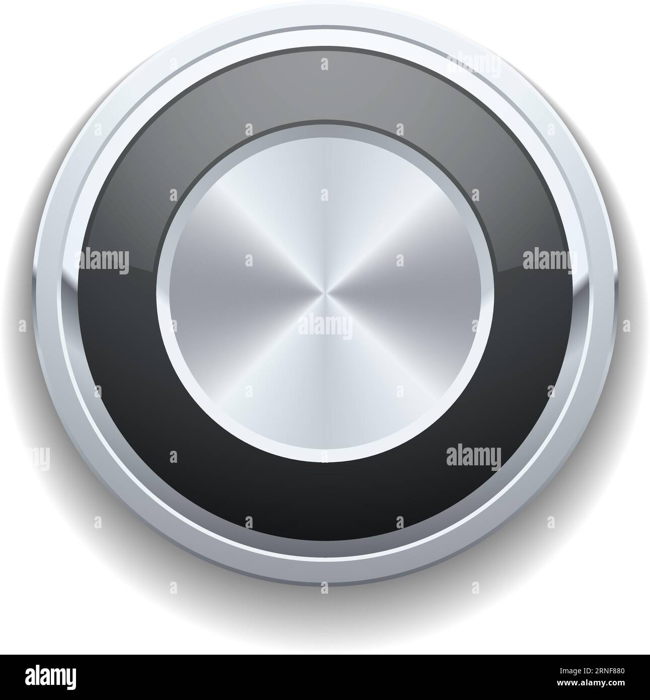 Silver glossy control element. Round metal button Stock Vector Image ...