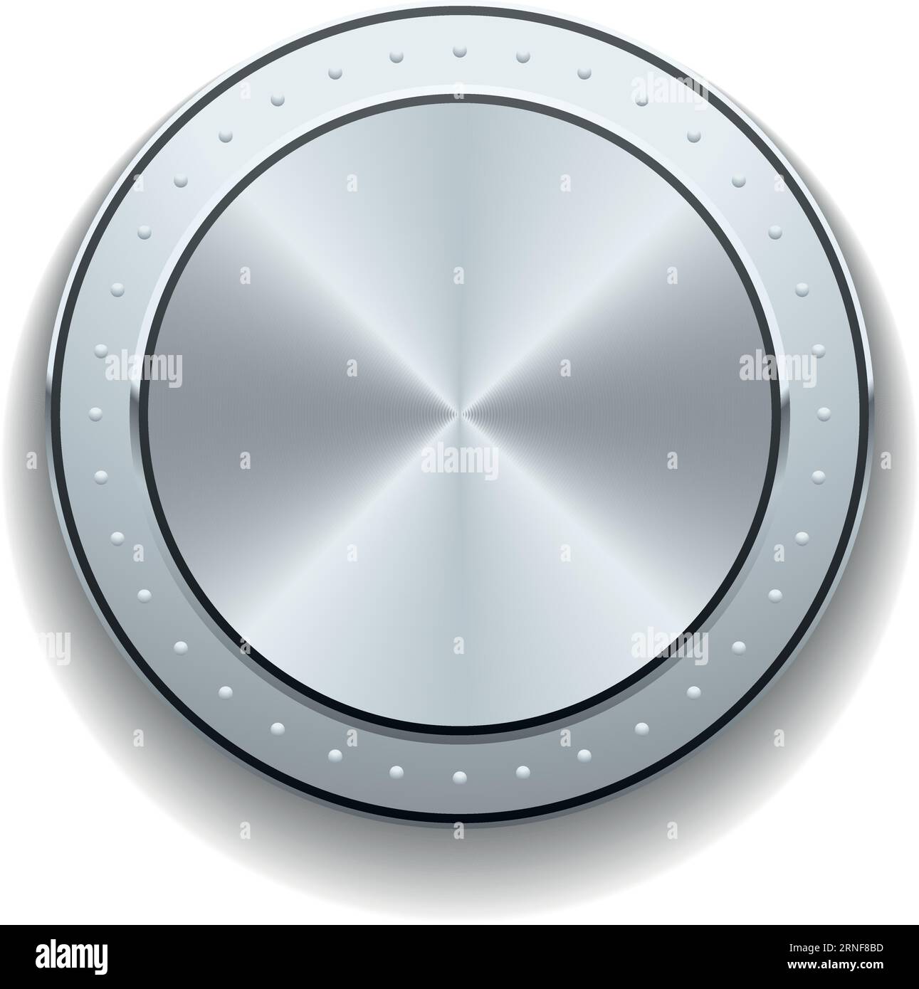 Round volume control. Silver metal switcher element Stock Vector Image ...