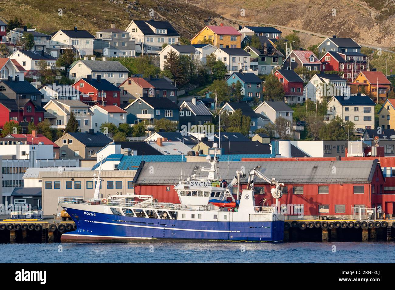 Trawler, Honningsvag Port, Mageroya Island, Troms og Finnmark, Norway ...