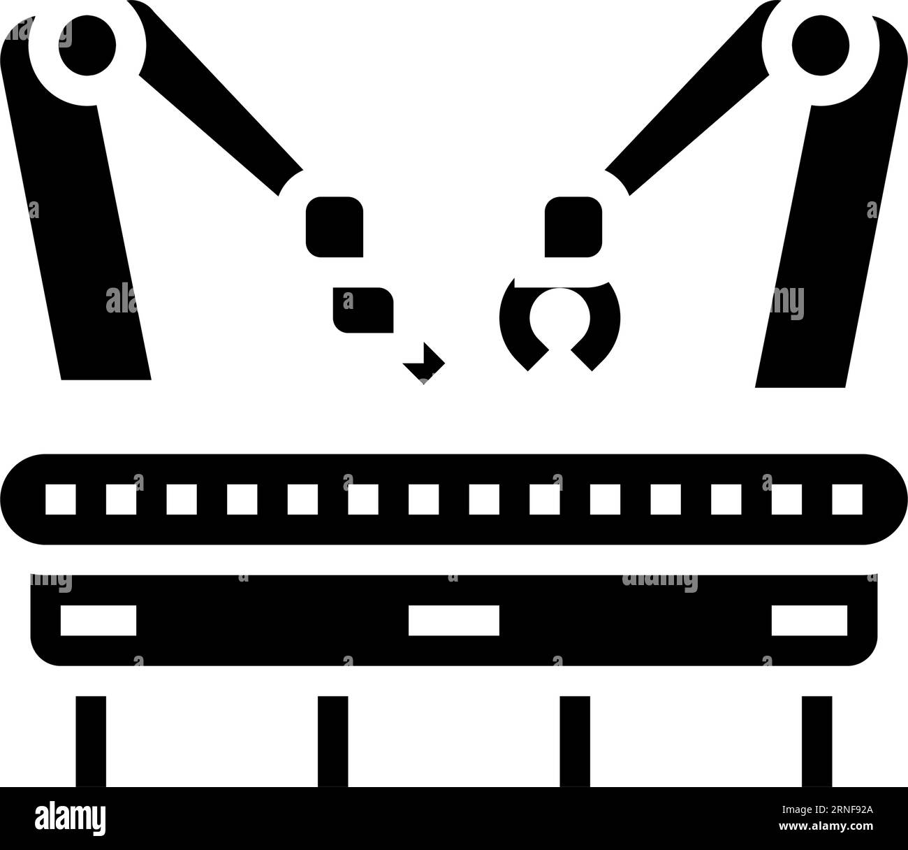 assembly line manufacturing engineer glyph icon vector illustration ...