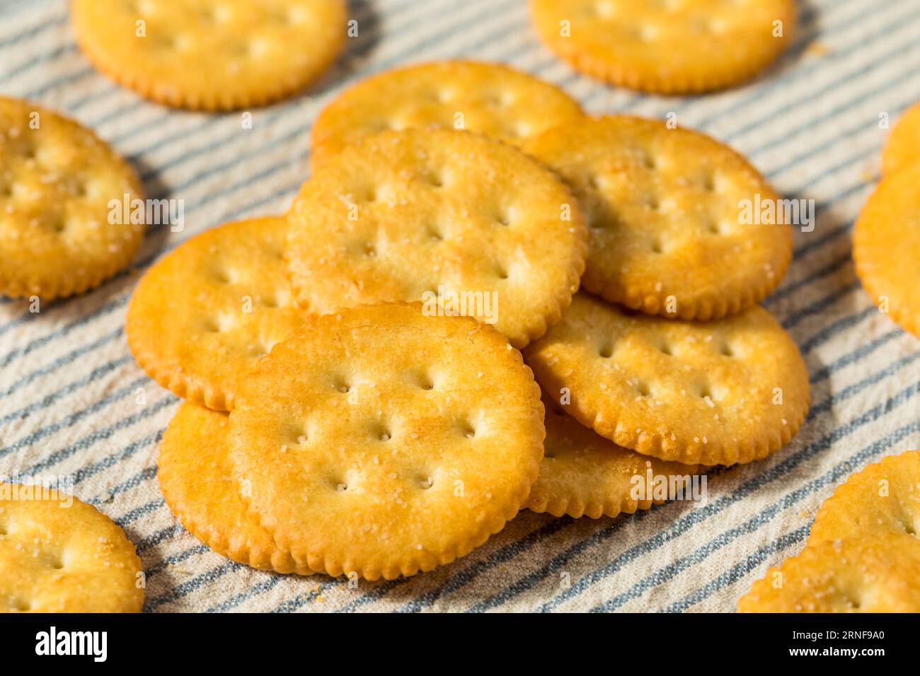 Round Brown Healthy Crackers with Sea Salt Stock Photo - Alamy