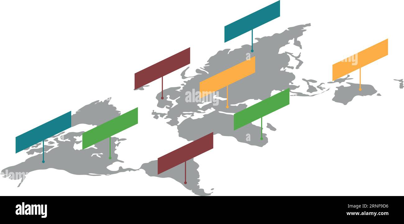 World map infographic template with color callout element Stock Vector ...